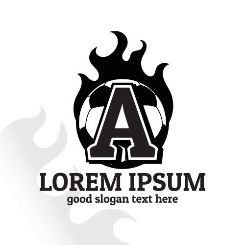 Football logo design with fire back silhouette – Royalty-Free Vector ...