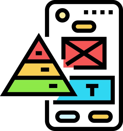 Visual hierarchy ux ui design color icon Vector Image Visual hierarchy ux ui design color icon Vector Image