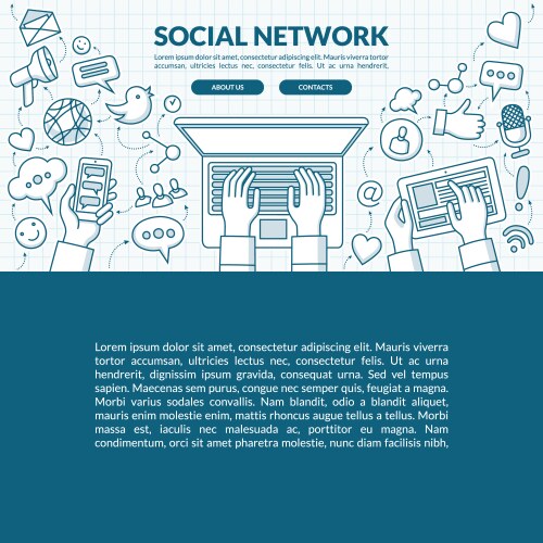 Social network banner design with square white Vector Image