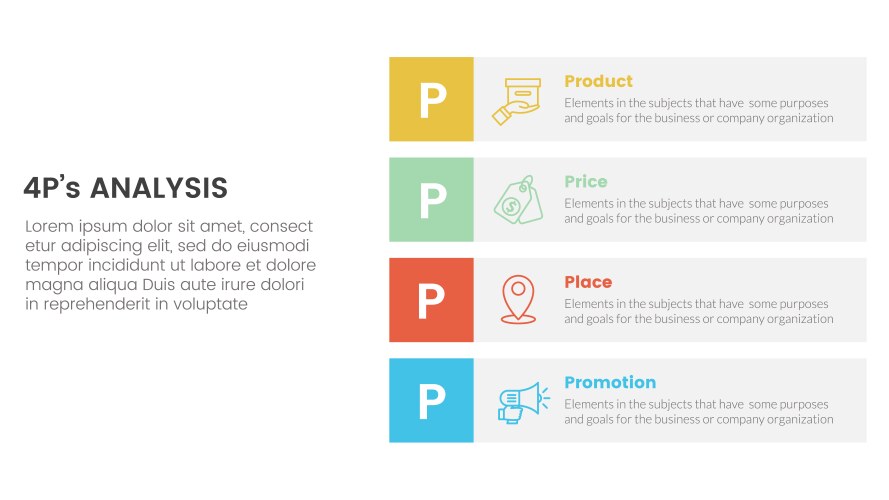 Marketing mix 4ps strategy infographic Royalty Free Vector