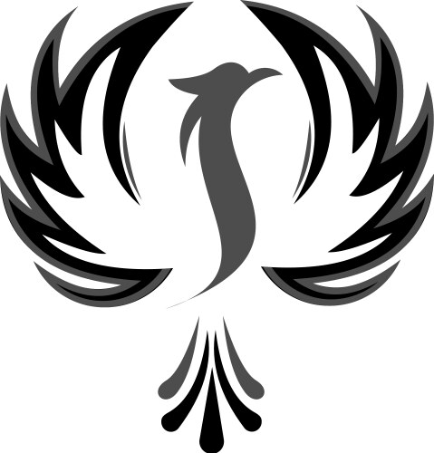 Modern phoenix logo in white isolated background Vector Image