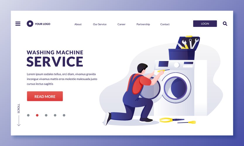 Washing machine repair Royalty Free Vector Image