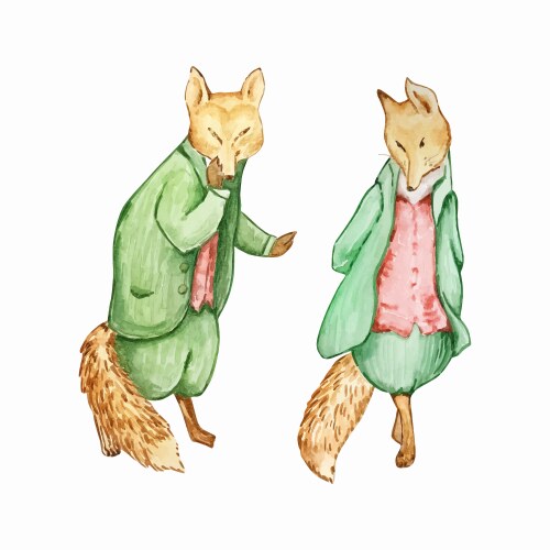 Watercolor friends peter rabbit Royalty Free Vector Image