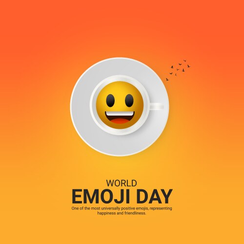 World emoji day creative ads design Royalty Free Vector