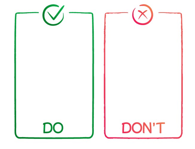 Do and dont infographic frame template Royalty Free Vector