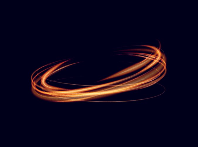 Circle golden light tracing effect Royalty Free Vector Image