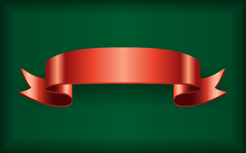 Decorative red ribbon banner isolated Royalty Free Vector