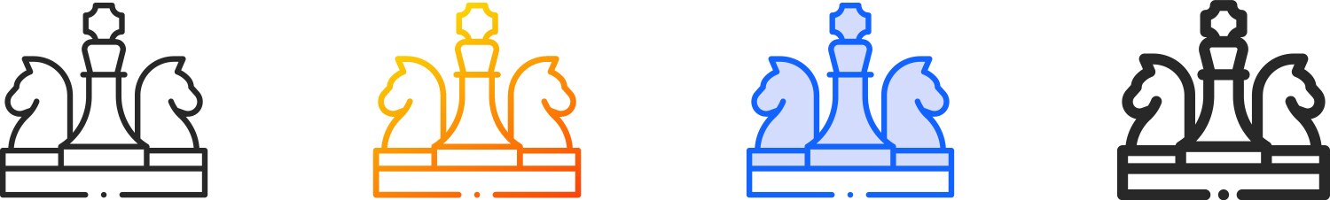 Chess game iconthin linear gradient blue stroke Vector Image