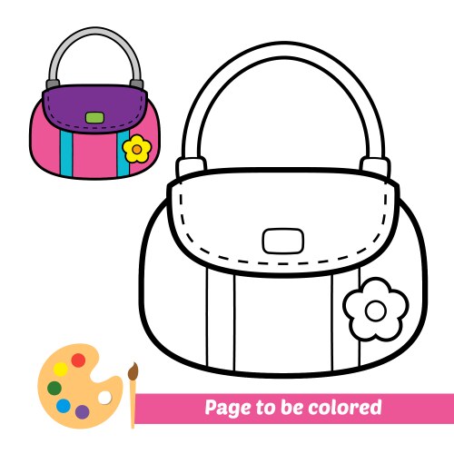 Coloring book for kids bag Royalty Free Vector Image