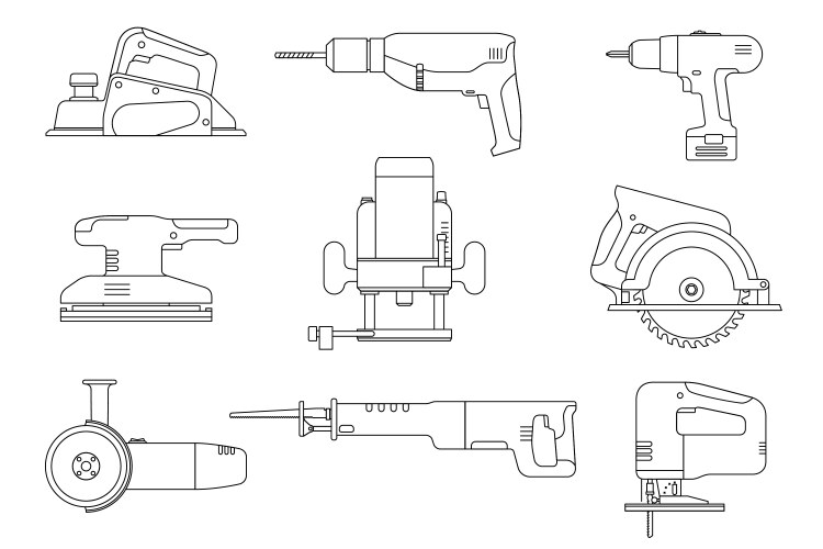 Power electric tools Royalty Free Vector Image