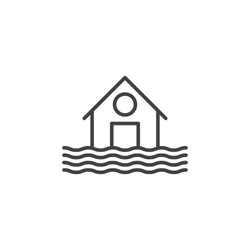 House flood icon set Royalty Free Vector Image