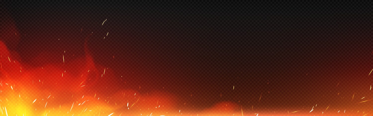 Fiery orange smoke with embers Royalty Free Vector Image