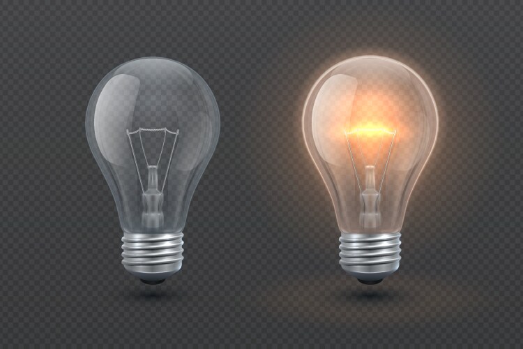 Realistic Transparent Lightbulb Royalty Free Vector Vectorstock