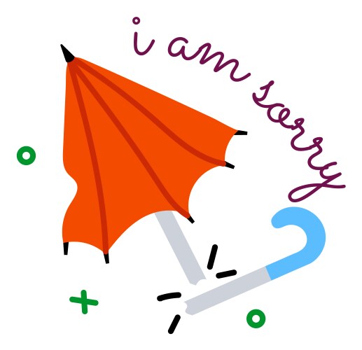 Broken umbrella Royalty Free Vector Image - VectorStock