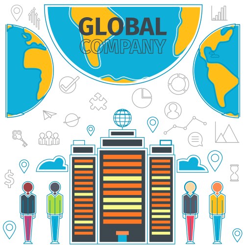 Global company concept Royalty Free Vector Image
