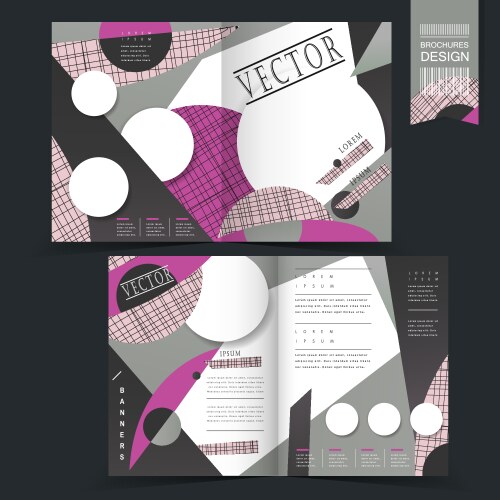 Modern half-fold template design Royalty Free Vector Image