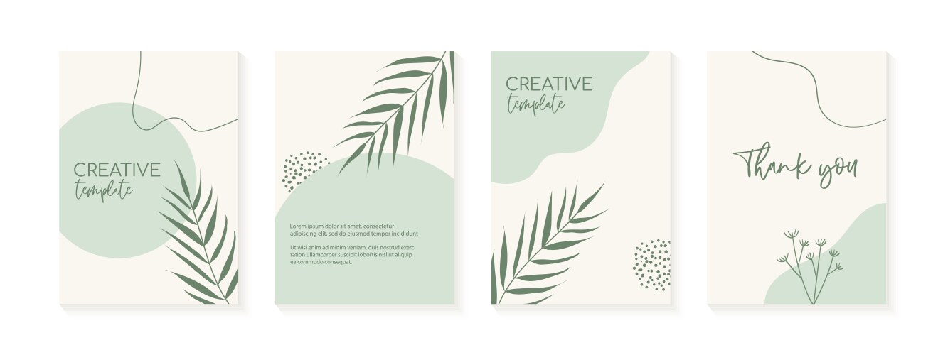 Organic green presentation templates natural Vector Image