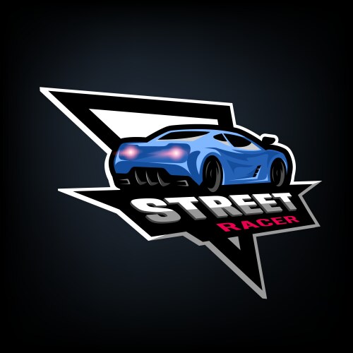 Car emblem street racing Royalty Free Vector Image