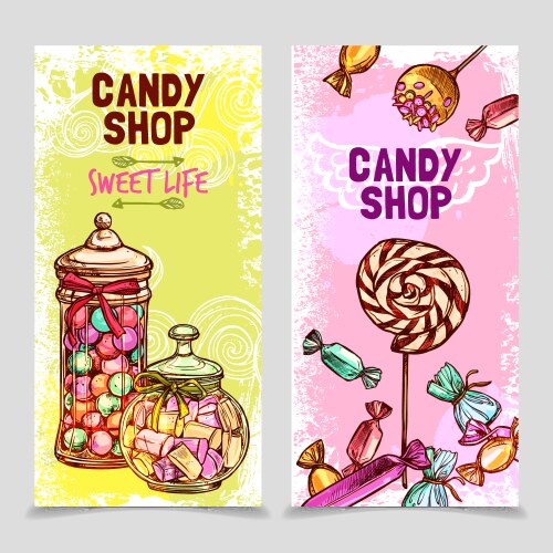 Confectionery and sweets banner or poster design Vector Image