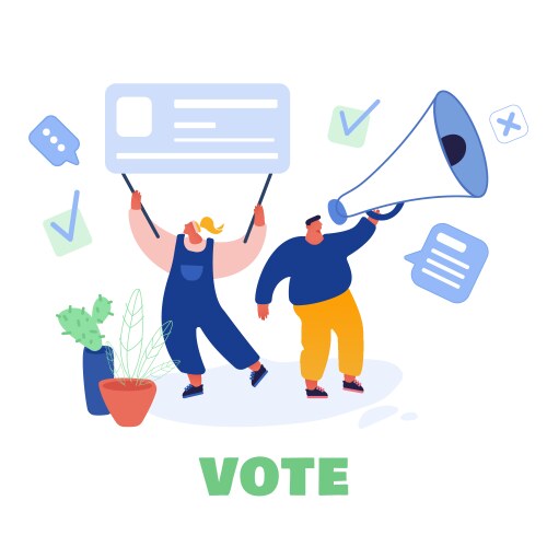 Online voting website landing page design Vector Image