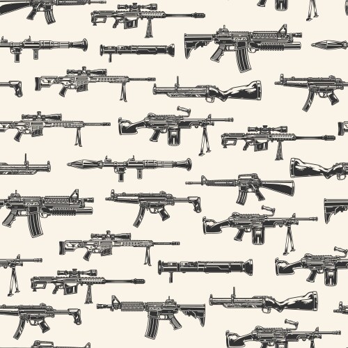 Vintage military monochrome seamless pattern Vector Image