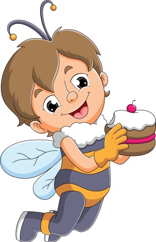Cute boy cartoon wearing bee costume Royalty Free Vector