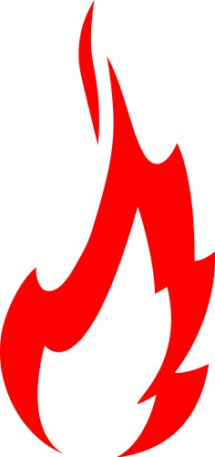 Fire icon red color symbol or emblem Royalty Free Vector
