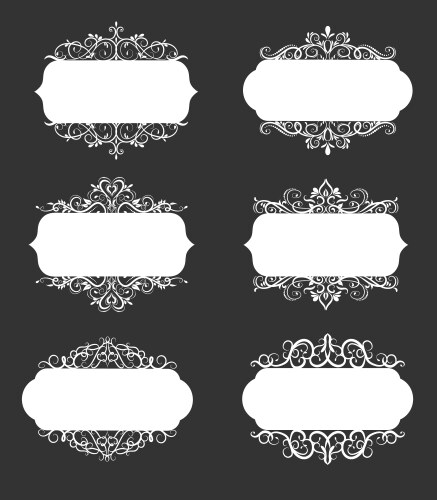 Vintage label frames old frame shapes decorative Vector Image