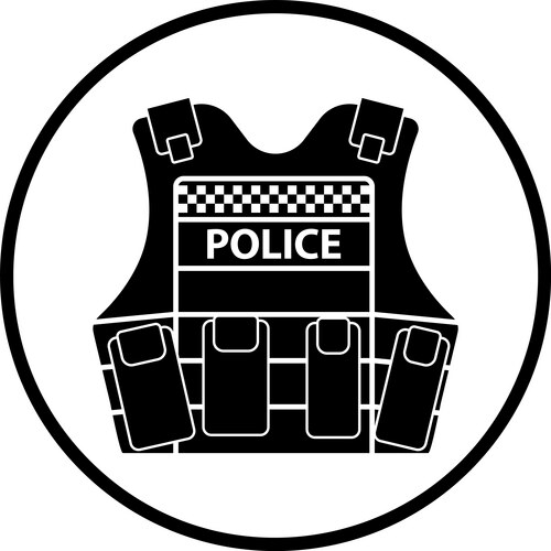 Police bulletproof vest cartoon colored clipart Vector Image