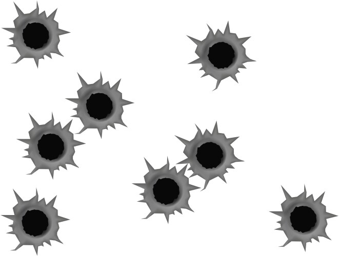 Realistic bullet holes Royalty Free Vector Image