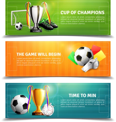 Soccer design banners Royalty Free Vector Image