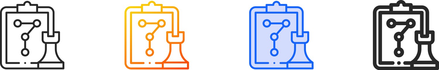 Chess game iconthin linear gradient blue stroke Vector Image