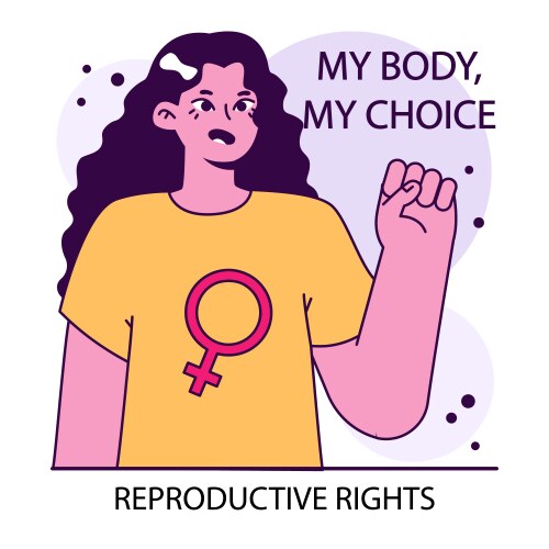 Reproductive rights empowered resolute woman Vector Image