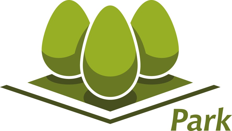 Green park alley with bushes abstract icon Vector Image