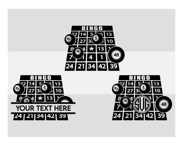 Bingo svg cards silhouette Royalty Free Vector Image