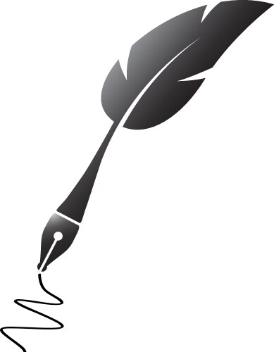 Feather quill pen Royalty Free Vector Image - VectorStock