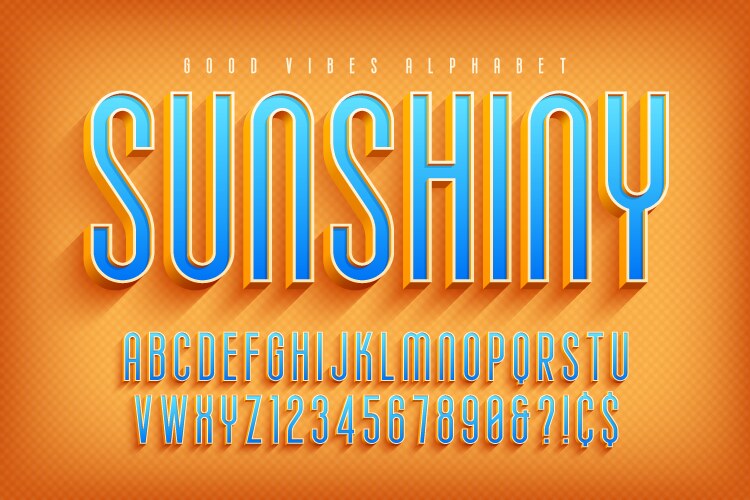 Condensed original display set of fonts Royalty Free Vector