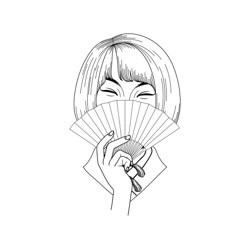 Cute asian girl Royalty Free Vector Image - VectorStock