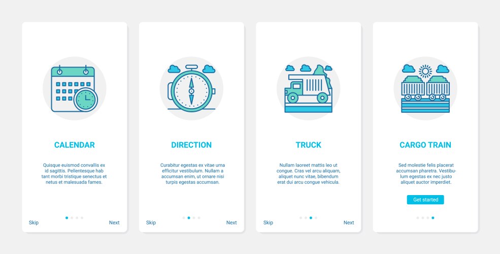 Delivery service advantages blue onboarding Vector Image