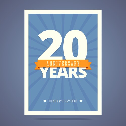 Celebrating 20th anniversary gold banner Vector Image