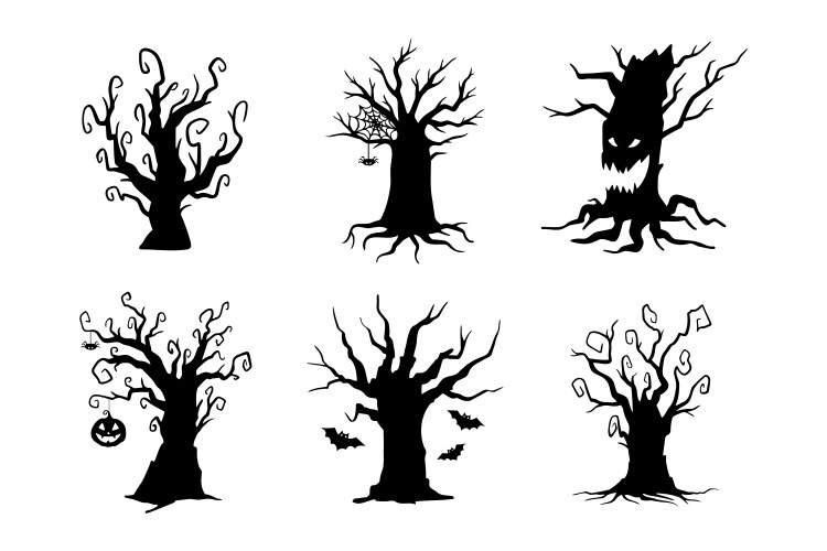 Spooky Tree Outline Vector Images (over 1,200)