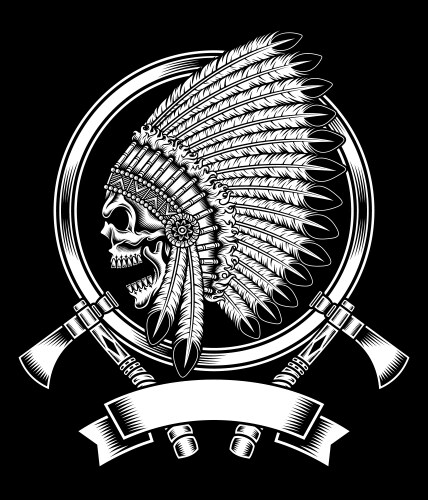 Native american indian chief skull Royalty Free Vector Image