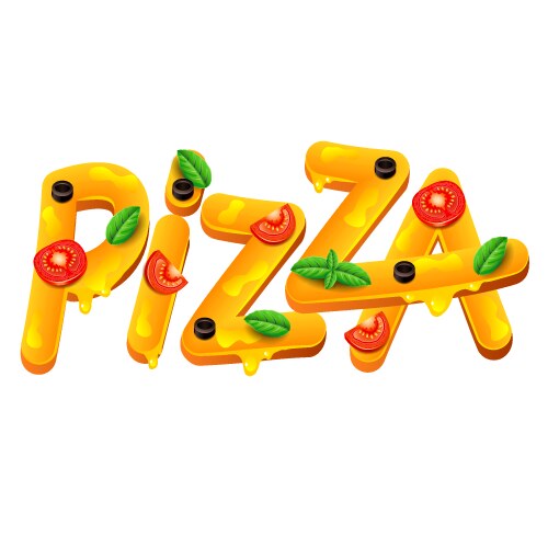 Pizza word comic book coloring Royalty Free Vector Image