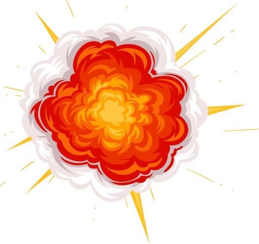 Red explosion cloud of fire Royalty Free Vector Image