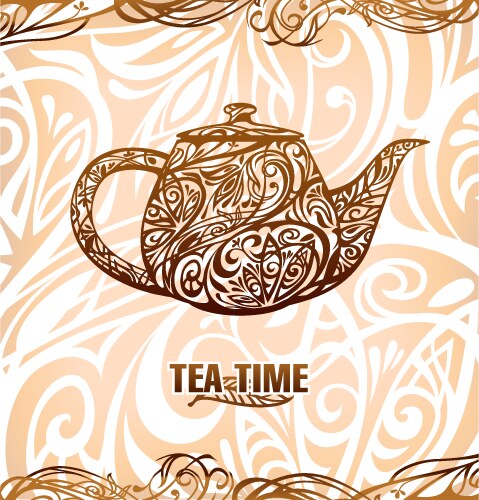 Template with tea kettle Royalty Free Vector Image