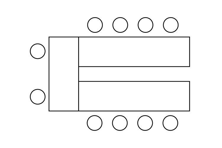 Conference table and chairs icons top view Vector Image