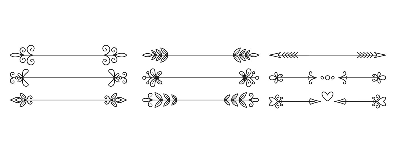 Decorative text dividers ornamental elements used Vector Image