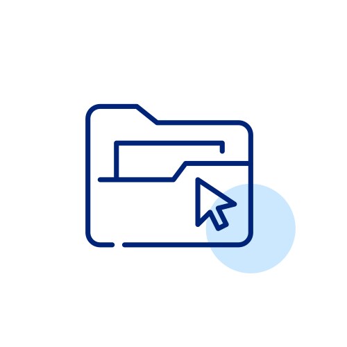 File folder and mouse click digital files access Vector Image