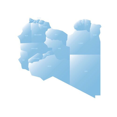 Libya political map of administrative divisions Vector Image