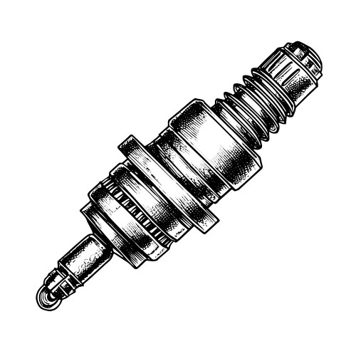 Spark plug drawing isolated hand drawn engraved Vector Image